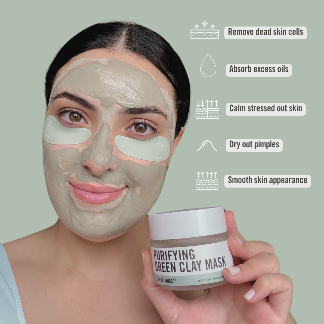 Green Clay Face Mask Starter Kit Bundle Set | Zen Botanics